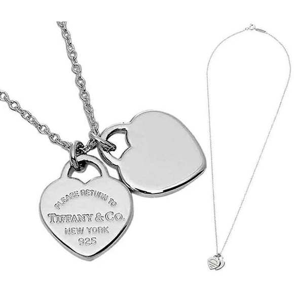 Tiffany & Co. | Jewelry | Tiffany Rtt Double Heart Tag Pendant Necklace ...